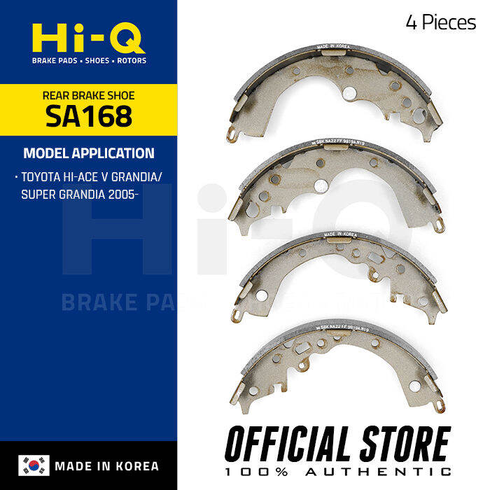 Hi-Q Rear Brake Shoes for Toyota Hiace V Grandia/Super Grandia 2005-up SA168 | Lazada PH