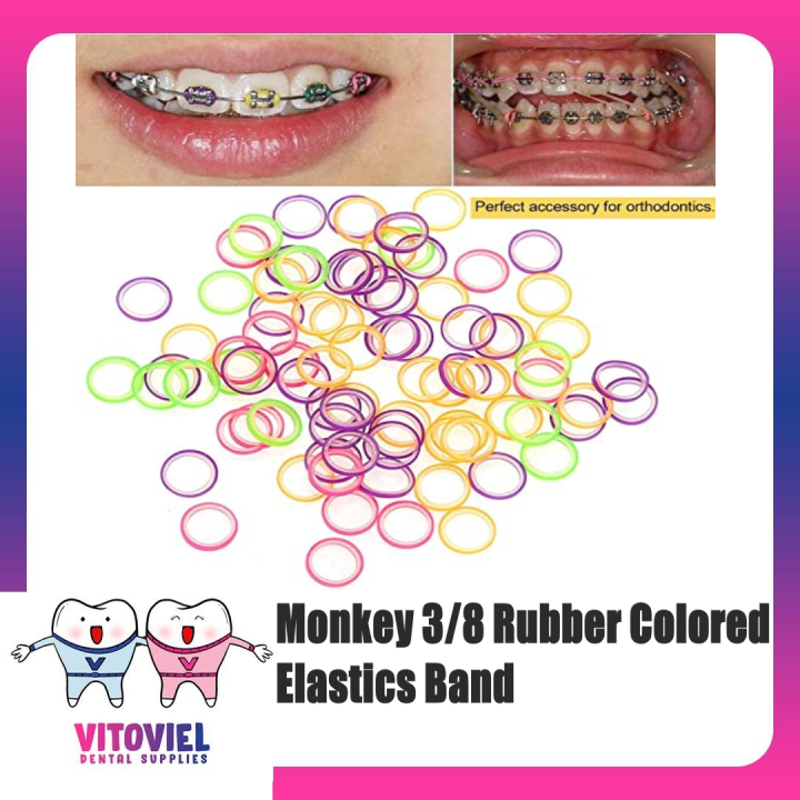 Monkey 3/8 Dental Rubber Colored Elastics Band / Elastics Rubber (sold ...