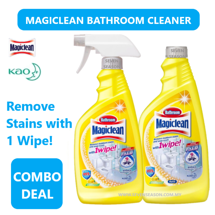 KAO MAGICLEAN BATHROOM CLEANER 500ML TRIGGER SPRAY REFILL TOILET CLEANER WASH BASIN REMOVE ...