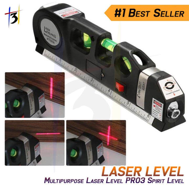 Multipurpose Laser Level PR03 Laser Measure Line 8ft Laser Level Measurement Spirit Level Tape ...