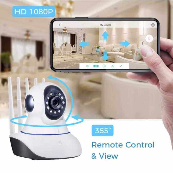 Big price cut 1080p ip camera with pan/tilt two-way audio 5 antennas ...