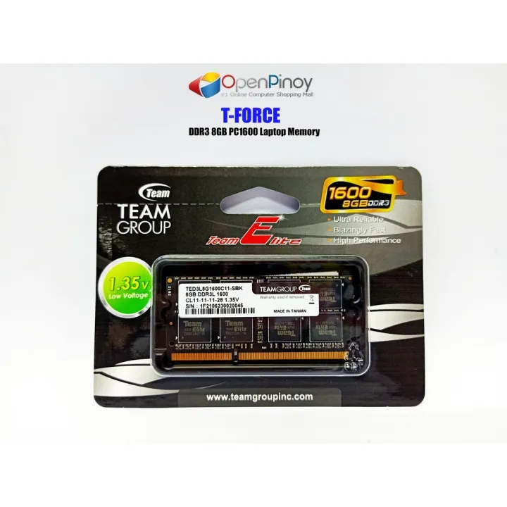 DDR3L 8GB PC1600 Elite (T-FORCE) Laptop Memory | Lazada PH DDR3L 8GB PC1600 Elite (T-FORCE) Laptop Memory | Lazada PH