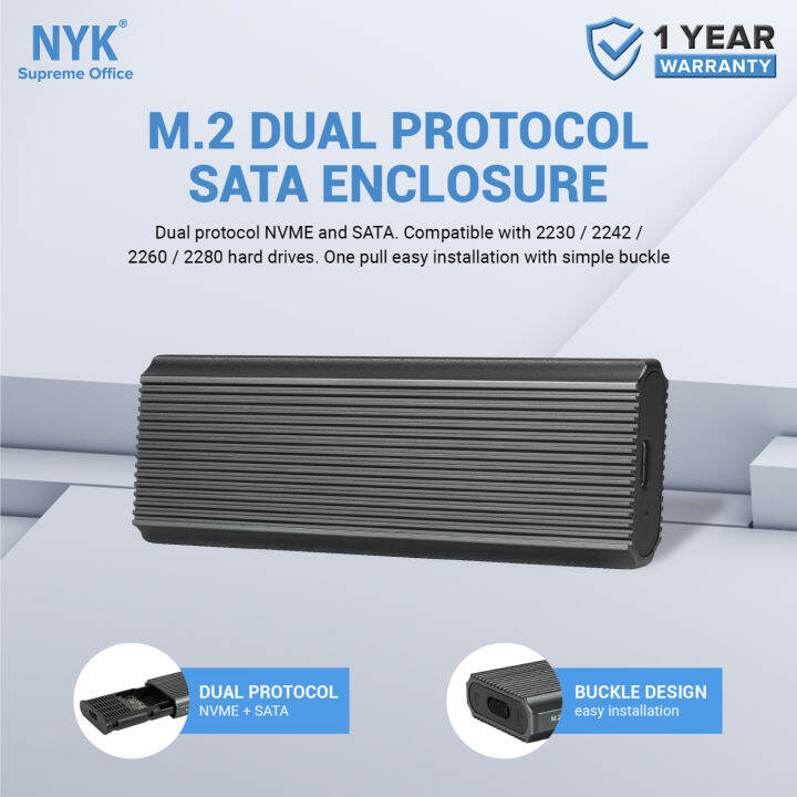 Casing SSD NvME Hardisk M.2 NYK Enclosure Dual Protocol S3 | Lazada ...