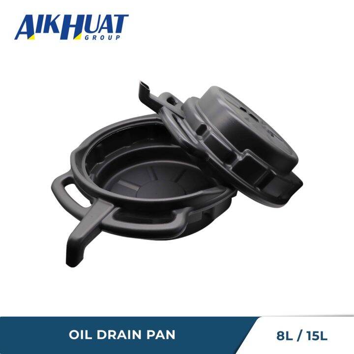 8L / 15L Plastic Oil Drain Pan Waste Engine Oil Collector Tank Gearbox ...