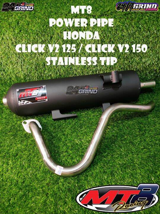 MT8 POWER PIPE HONDA CLICK V2 125 / CLICK V2 150 STAINLESS TIP THAILAND MADE | Lazada PH