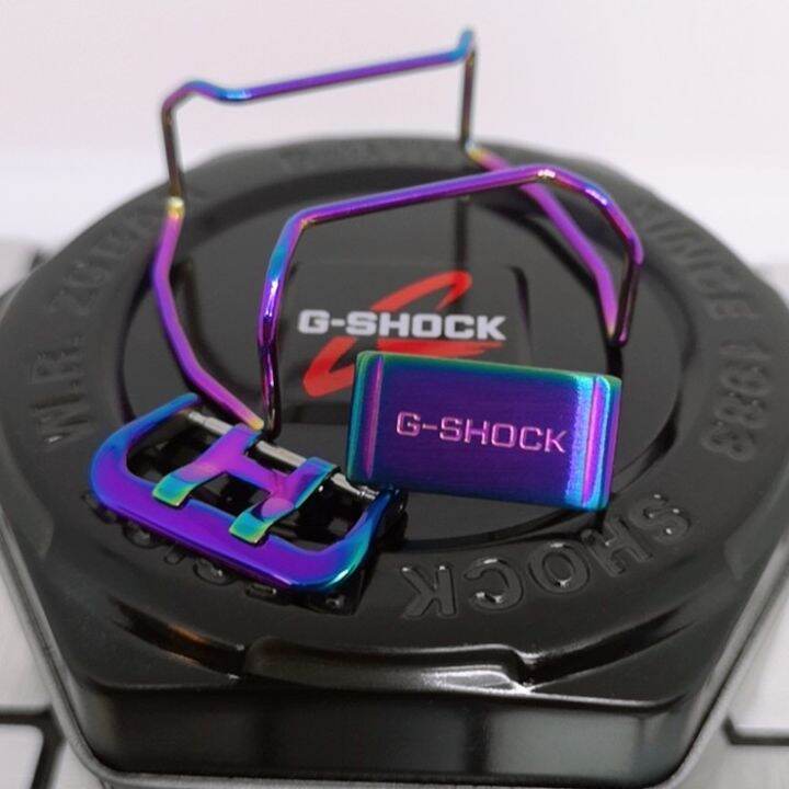 G. SHOCK (BULLBAR+KEEPER+BUCKLE) (RAINBOW) CASI0 / G$HOCK ,READY STOCK ...