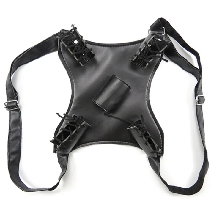 JAPAN สายสะพายดาบคู่ ทำจากหนัง สามารถใส่ดาบซามูไร ได้สองเล่ม ปรับสายได้ ...