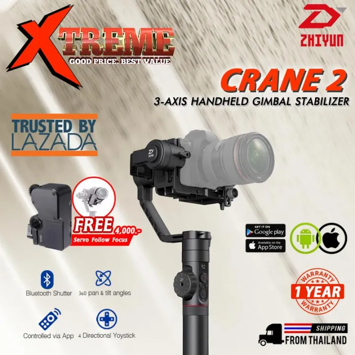 Zhiyun Crane 2 อุปกรณ์กันสั่นระดับมืออาชีพ อุปกรณ์ถ่ายววีดีโอ หน้าจอ ...