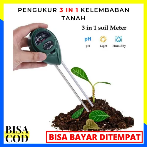 Pengukur 3 in 1 Kelembaban Tanah Soil Moist PH Analyzer TL00378 / Alat ...