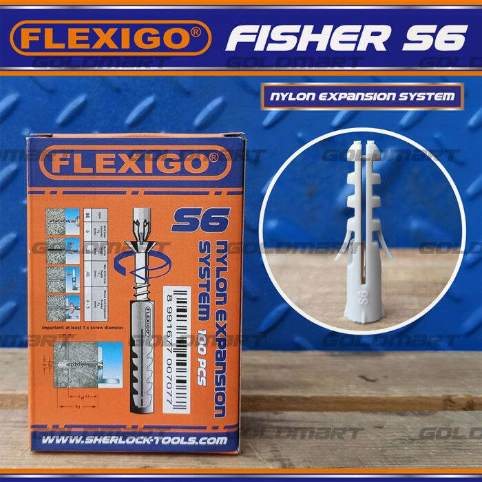 Fisher Fasterner Flexigo S6 (1 box isi: 100 pcs) Virgin Nylon | Lazada ...