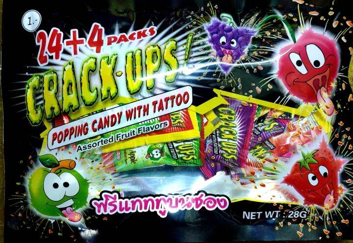 แคร็กอัพ ลูกอมป๊อปปิ้งแคนดี้ ลูกอมแตกในปาก Crack ups popping candy 28 ซอง | Lazada.co.th