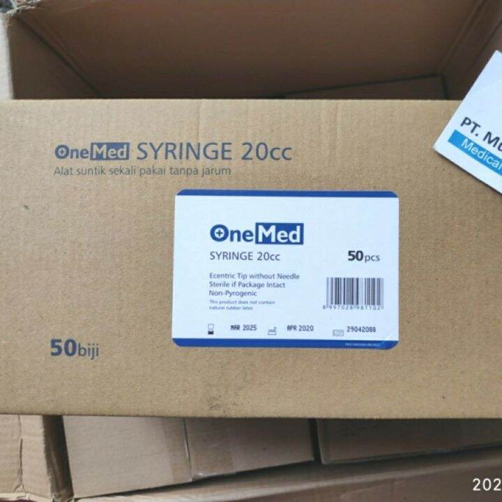 Spuit 20 cc OneMed Syringe 20cc One Med Spuite 20 ml Suntikan 20ml ...