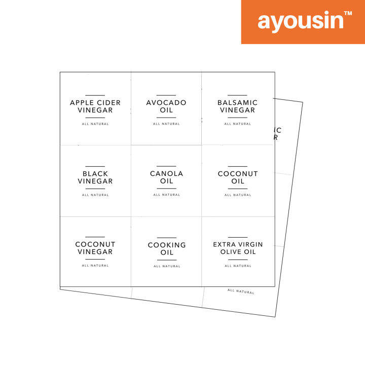 AYOUSIN Condiment And Coffee Syrup Sticker Labels Pack of 18 | Lazada PH