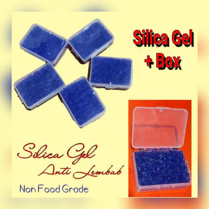Silica Gel anti lembab warna biru + Box kotak tanpa lubang | Lazada ...