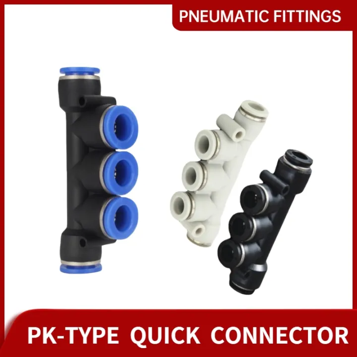 Air pipe quick connector Pneumatic quick plastic Quick plug 5 way Connecting outer diameter PK ...