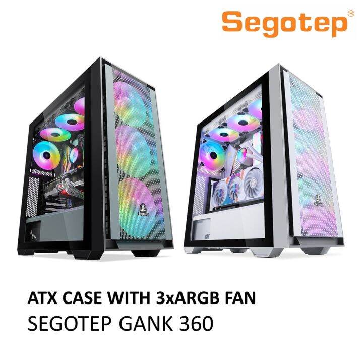 SEGOTEP GANK 360 ATX CASE WITH 3xARGB FAN GAMING PC CASE | Lazada