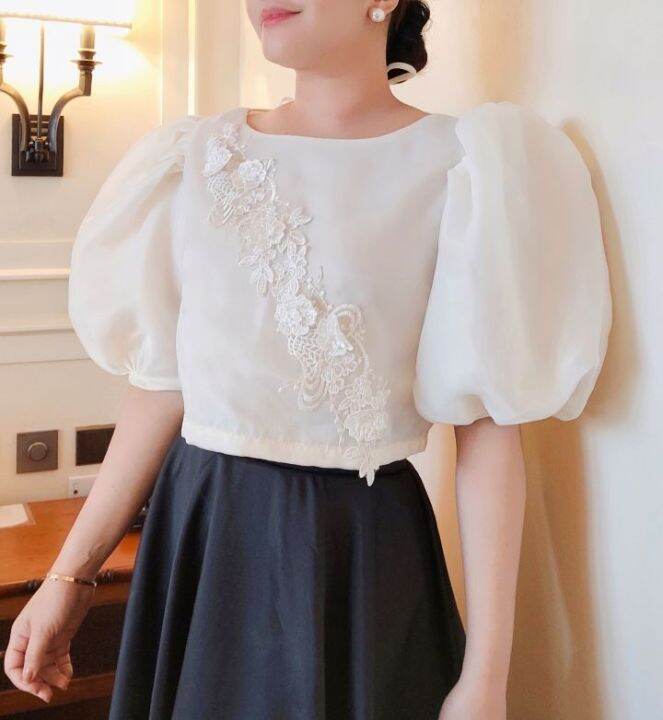 MODERN FILIPINIANA VULGA CROP TOP BARONG | Lazada PH