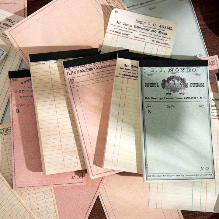 COONOTE 50 sheets Vintage Bill Memo Pads To Check List Retro Tickets ...