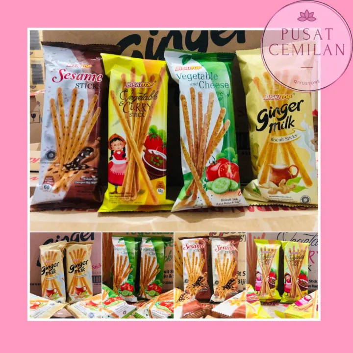 ECER Biskuit Vegetable Cheese Sesame Ginger Milk Curry Stick Stik Sayur ...