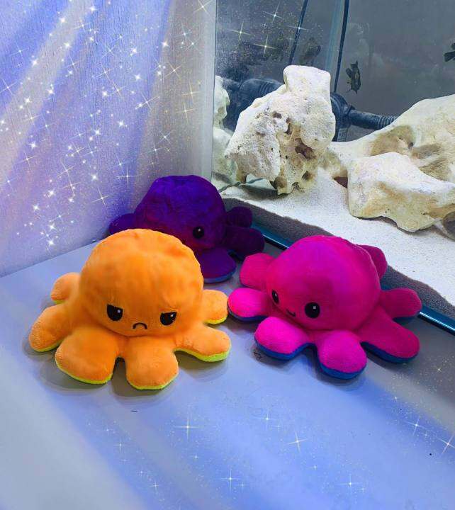 Reversible Flip Stuffed Octopus Doll Soft Simulation Reversible Plus ...