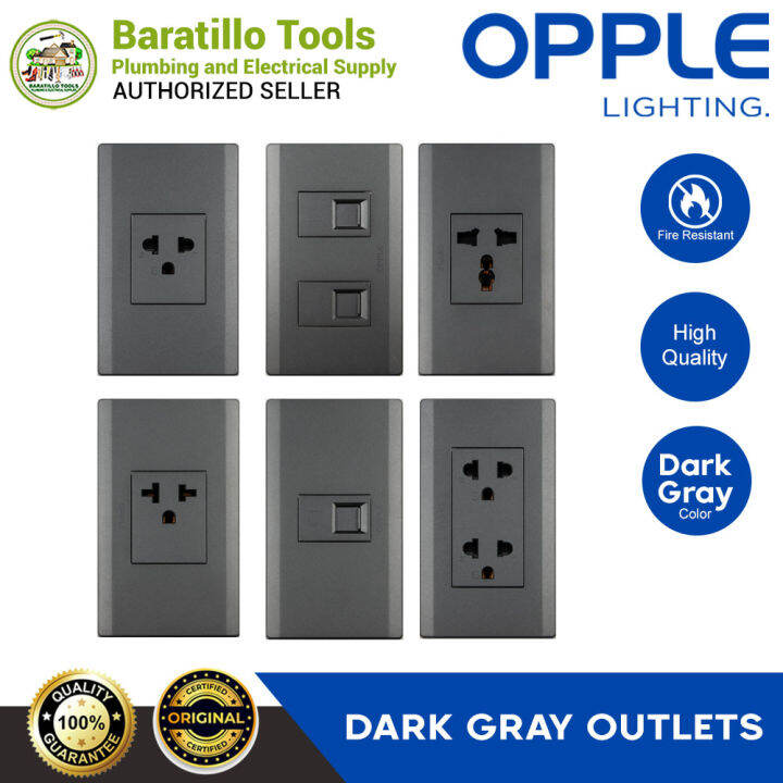 OPPLE HIGH QUALITY DARK GRAY OUTLETS/SOCKETS | Lazada PH