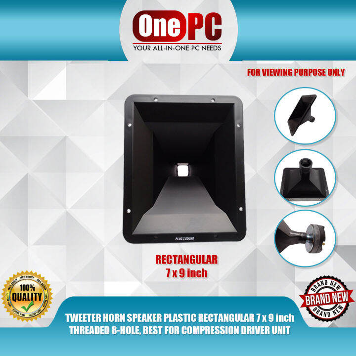 ONE PC TWEETER HORN SPEAKER PLASTIC RECTANGULAR 7x9inc THREADED 8-HOLE ... ONE PC TWEETER HORN SPEAKER PLASTIC RECTANGULAR 7x9inc THREADED 8-HOLE ...