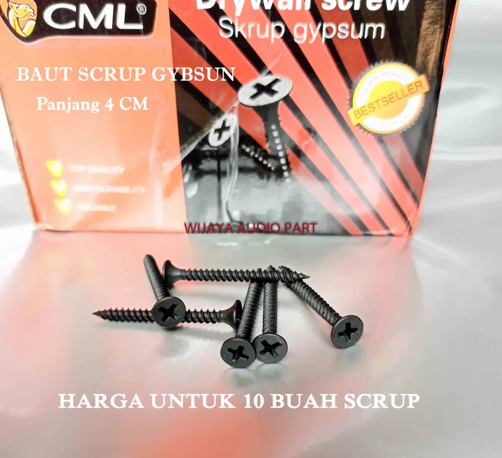 10 Pcs Skrup Gypsum 6 x 1" in Inch UK 3.8 CM Drywall Screw - Sekrup ...