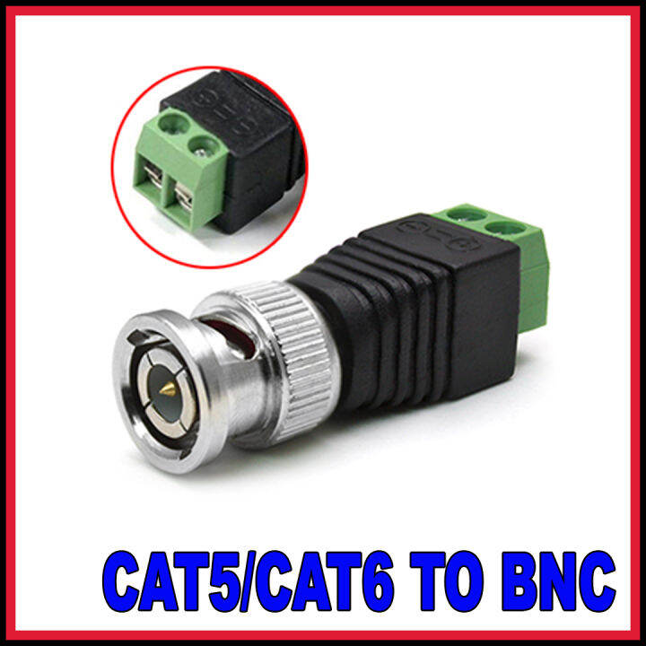 CAT5 / CAT6 to BNC Coaxial Video Connector converter adaptor CCTV ...