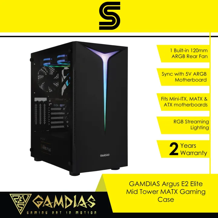 GAMDIAS Argus E2 Elite Mid Tower MATX Gaming Case | Lazada