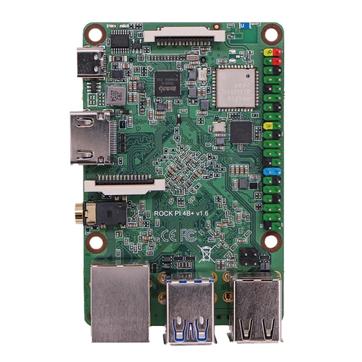 Rock Pi 4B+Plus Model B Development Board RK3399 Hexa-Core 4 x USB SBC PC Motherboard Onboard ...