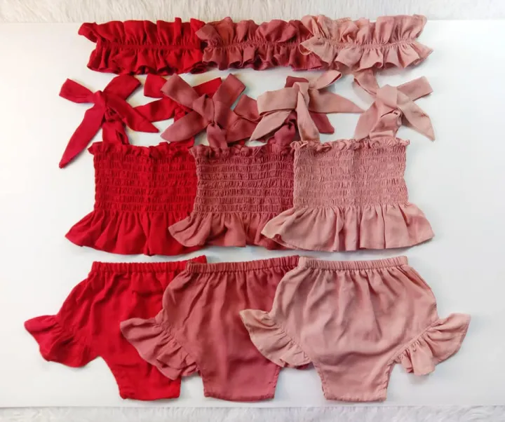 isabel set 3-18mos smocked ruffles coordinates chalis ootd baby gilr ...