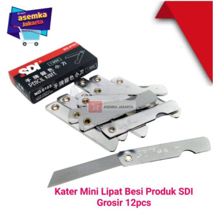 Pisau kater lipat SDI kater kecil cutter mini isi 12pcs | Lazada Indonesia