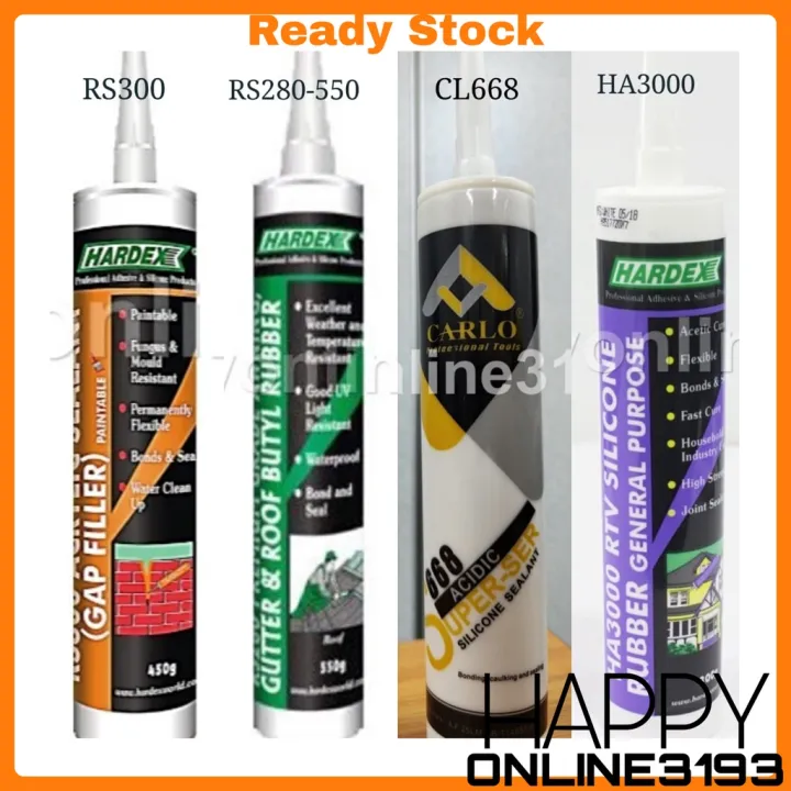 HARDEX HA3000 RS300 RS280-550 Carlo668 Silicone Sealant Gap Filler RTV ACRYLIC AWNING GLUE | Lazada