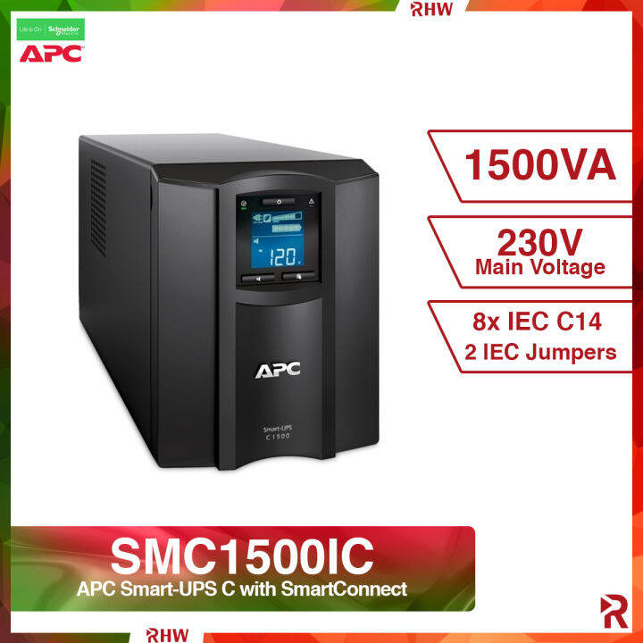 APC SMC1500IC Smart-UPS C 1500VA 230V with Smart Connect 900W Line Interactive | Red Hardware ...