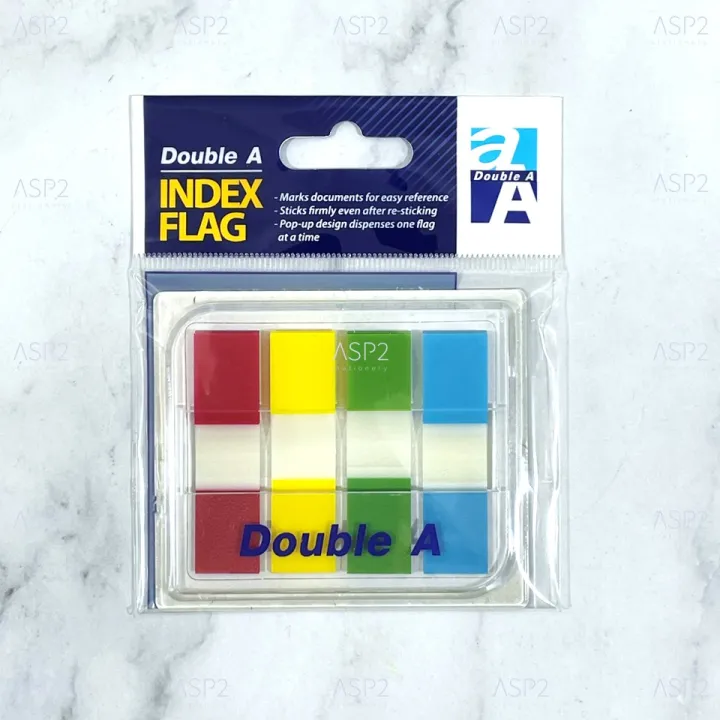 โพสท์อิท index flag ยี่ห้อ Double A ฟิล์มอินเด็กซ์ รุ่นแถบใส ปลายคละสี ...