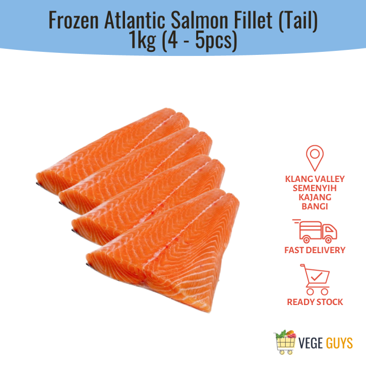 Frozen Atlantic Salmon Fillet (Tail) 三文鱼片 (尾) (+/-1kg) | Lazada