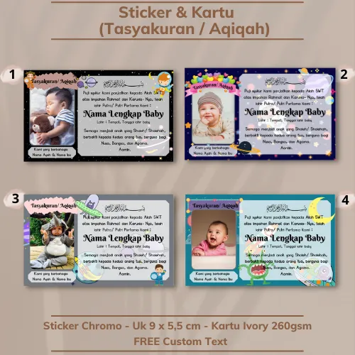 Kartu & Sticker Tasyakuran Kelahiran - Aqiqah - Khitan - Khitanan ...
