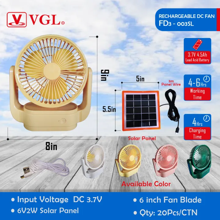 FREE SHIPPING, Solar Rechargeable and portable dc fan with solar panel ...