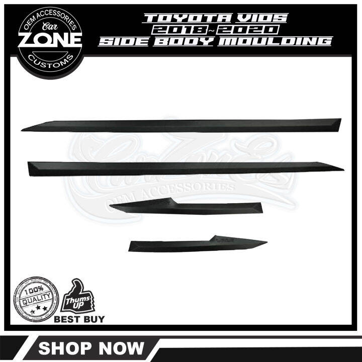Toyota Vios 2018-2020 Side Body Moulding (Matte Black) | Lazada PH