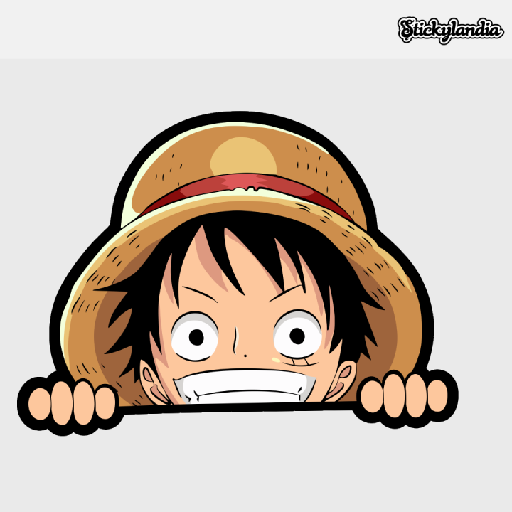 Stickylandia One Piece Monkey D Luffy Peeker Waterproof Vinyl Sticker ...