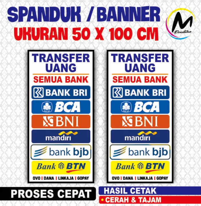 Jual Banner Transfer Bank Spanduk Konter | Lazada Indonesia