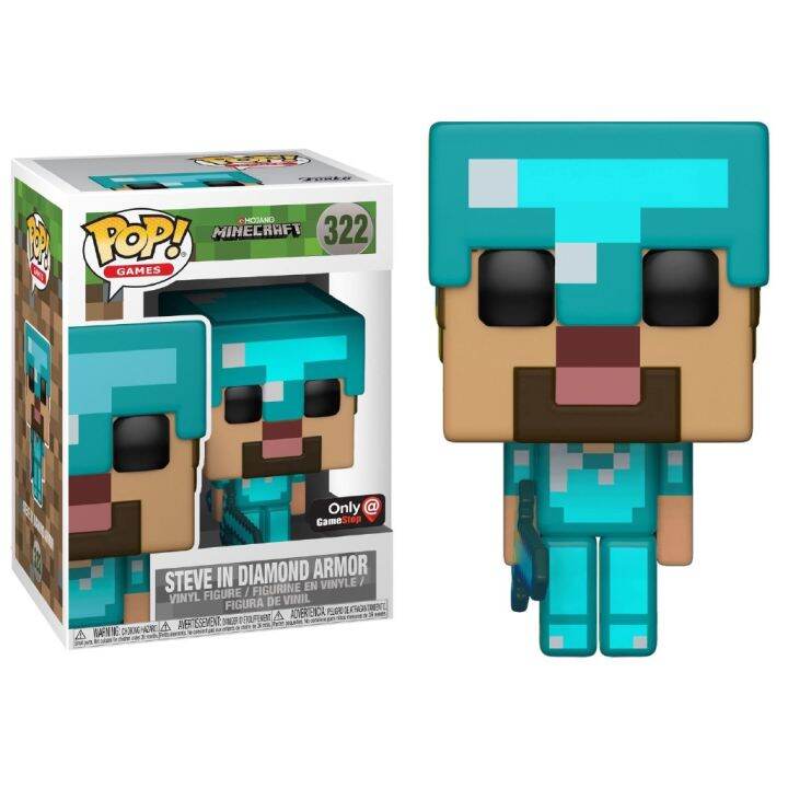 Funko POP 322เกม Minecraft Steve In Diamond Armor หุ่นไวนิลของเล่นโมเดล ...