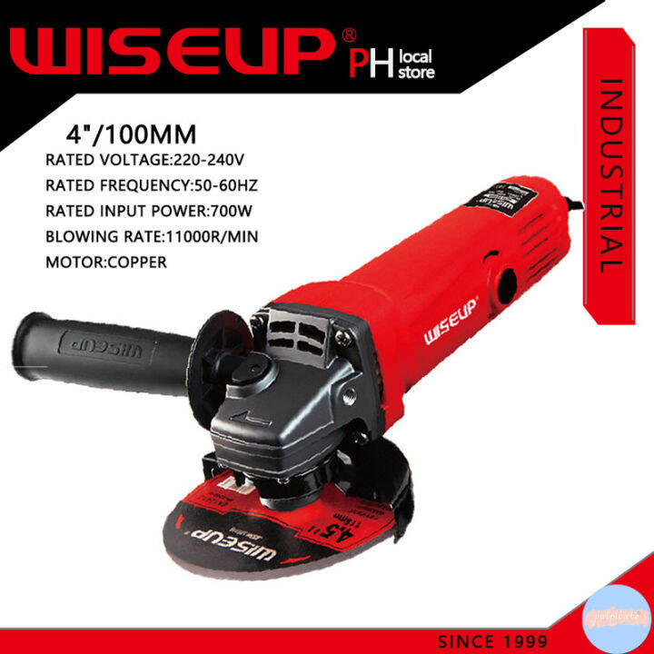 WISEUP Original 700W 2000W 2300W Heavy Duty Variable Speed Electric Angle Grinder | Lazada PH