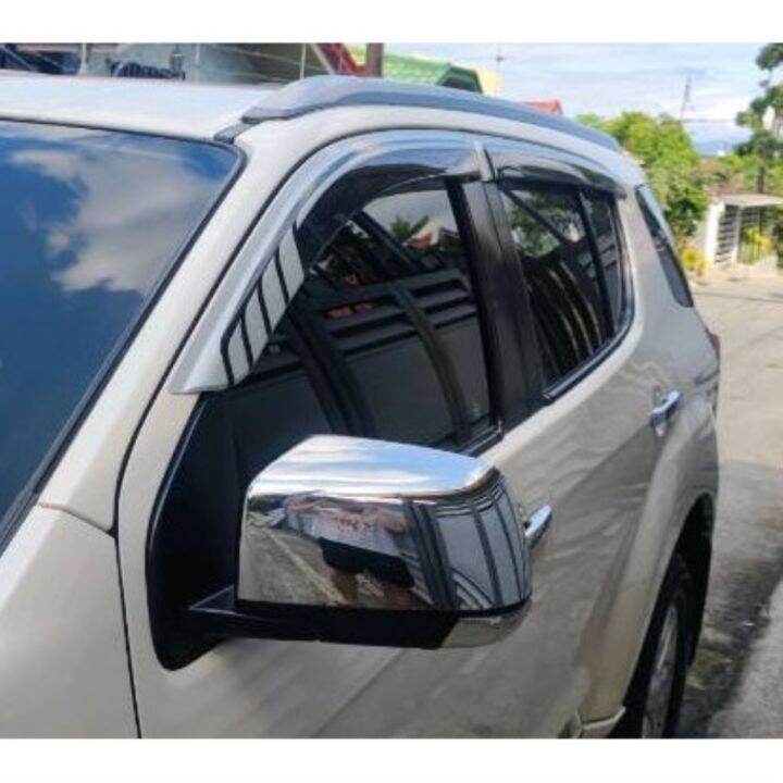 Isuzu MU-X 2014-20 Silver Two-Tone Rain Guard Door Visor Window Gutter ...