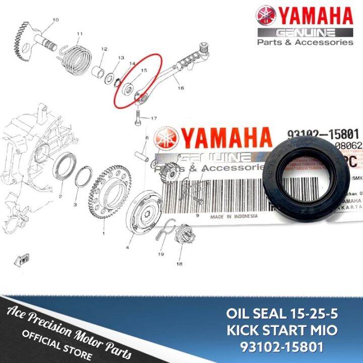 OIL SEAL KICK STARTER AMORE/SPORTY/SOUL/MIO i125 15-25-5 93102-15801 ...