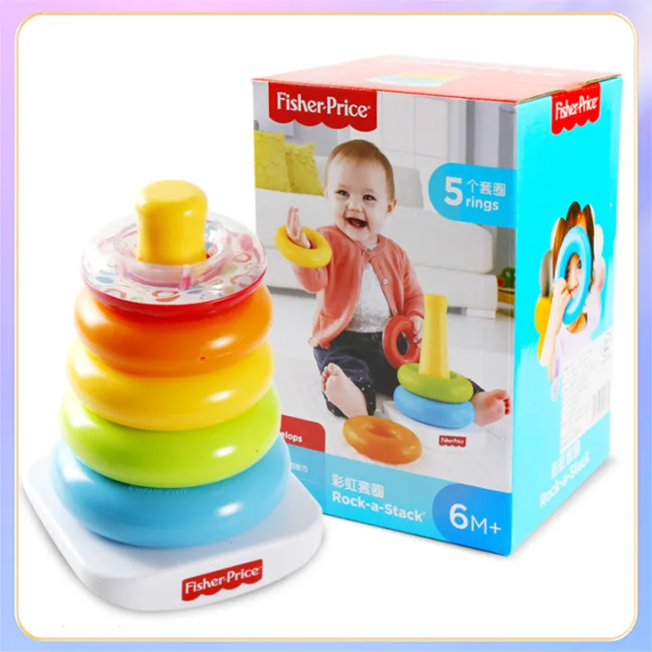 Wooden Stacking Rings Baby Stacker Kids Toy Stack Up Tower Ring Early ...