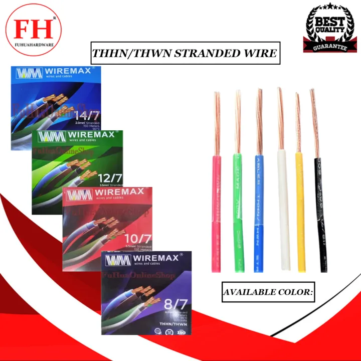 WIREMAX THHN/THWN Stranded Wire PER 40 METERS SIZE #10/7 (5.5mm ...