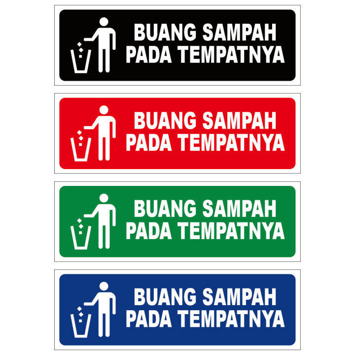 sticker vinyl printing buang sampah pada tempat nya berbagai warna ...