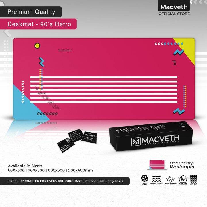 Macveth Artisan Deskmat | 90s RETRO | Smooth Surface | Extended ...