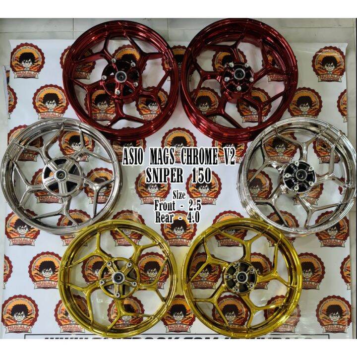 Asio Mags Chrome V2 for SNIPER150 / 155 FREE BEARING AND DUST SEAL ...